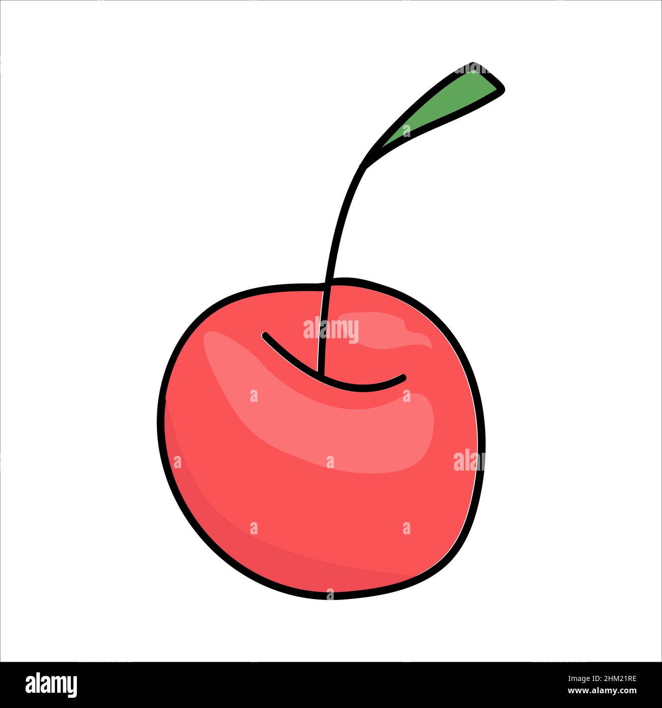 vector flat style cherry icon on white background Stock Vector Image ...