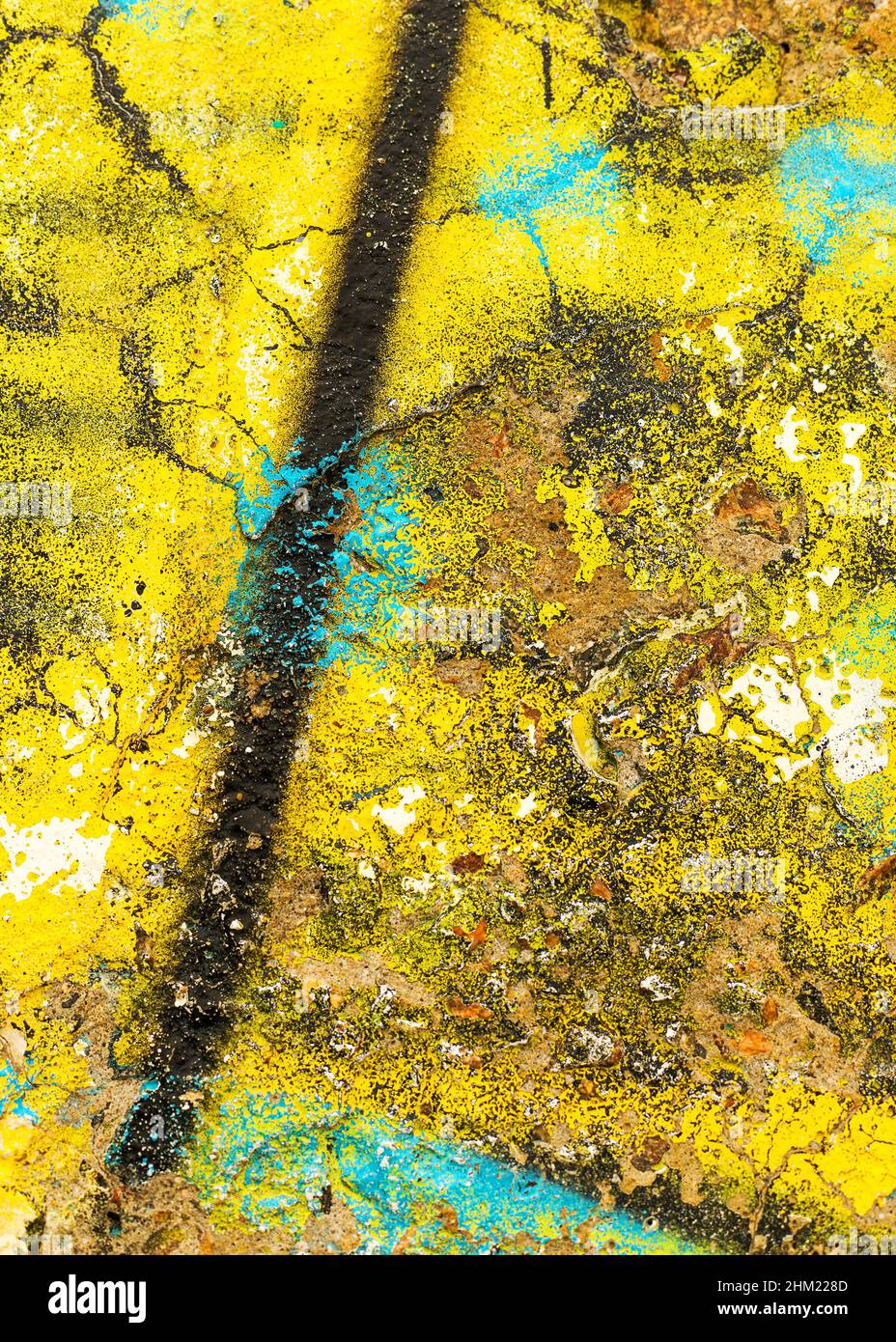 Background concrete wall, traces of weathering, worn wall damaged paint ...