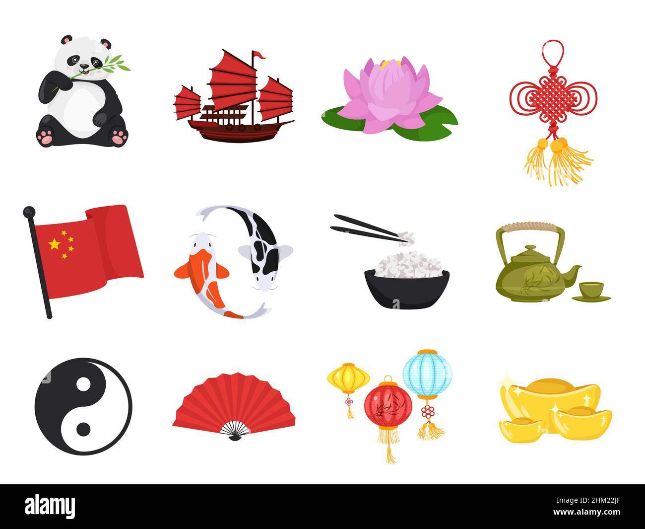 Vector set of China symbols isolated icons Stock Vector Image & Art - Alamy
