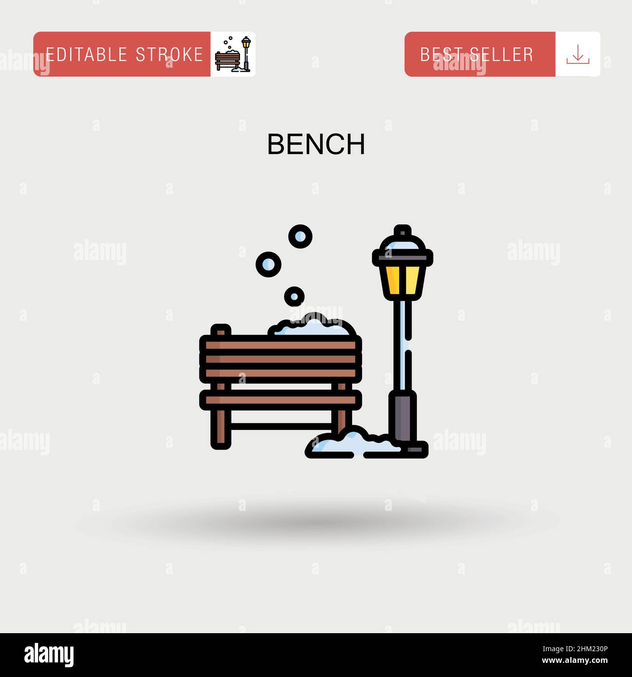 Old white wooden bench Stock Vector Images - Alamy