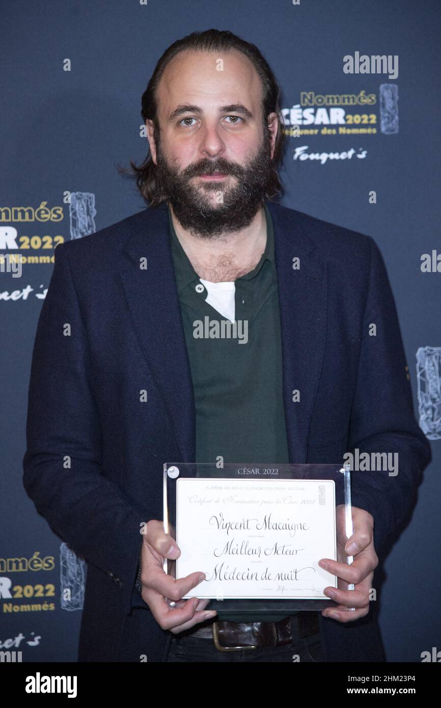Vincent Macaigne attending the Cesar 2022 Nomines Lunch at Le Fouquet's ...