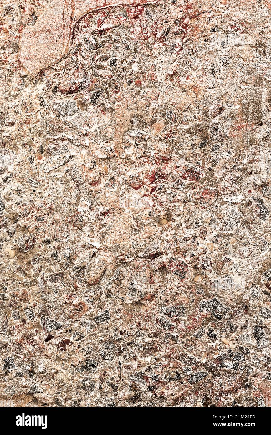 Background concrete wall, traces of weathering, worn wall damaged paint ...