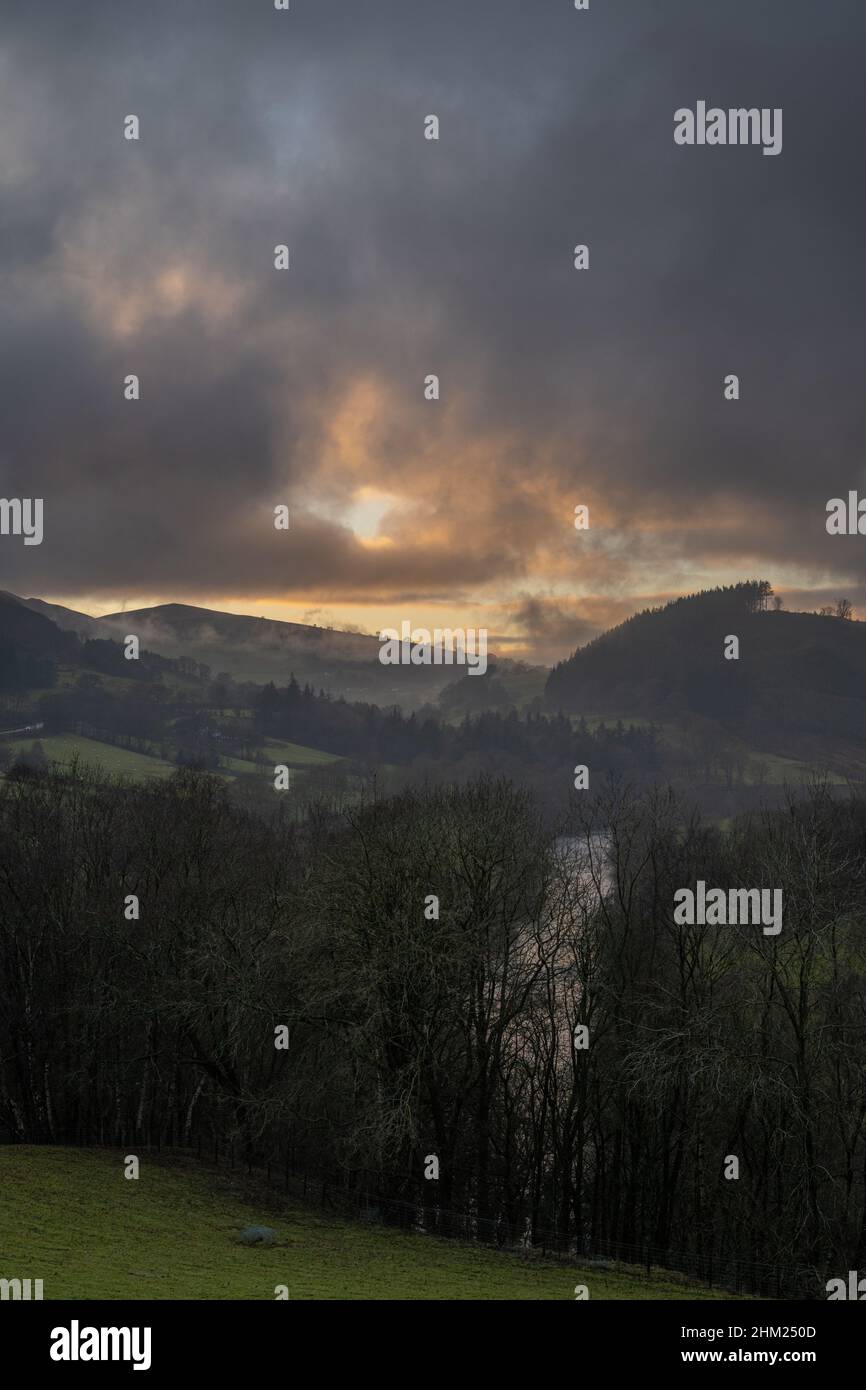 Looking towards the North Wales hills and the river dee from the A5 ...