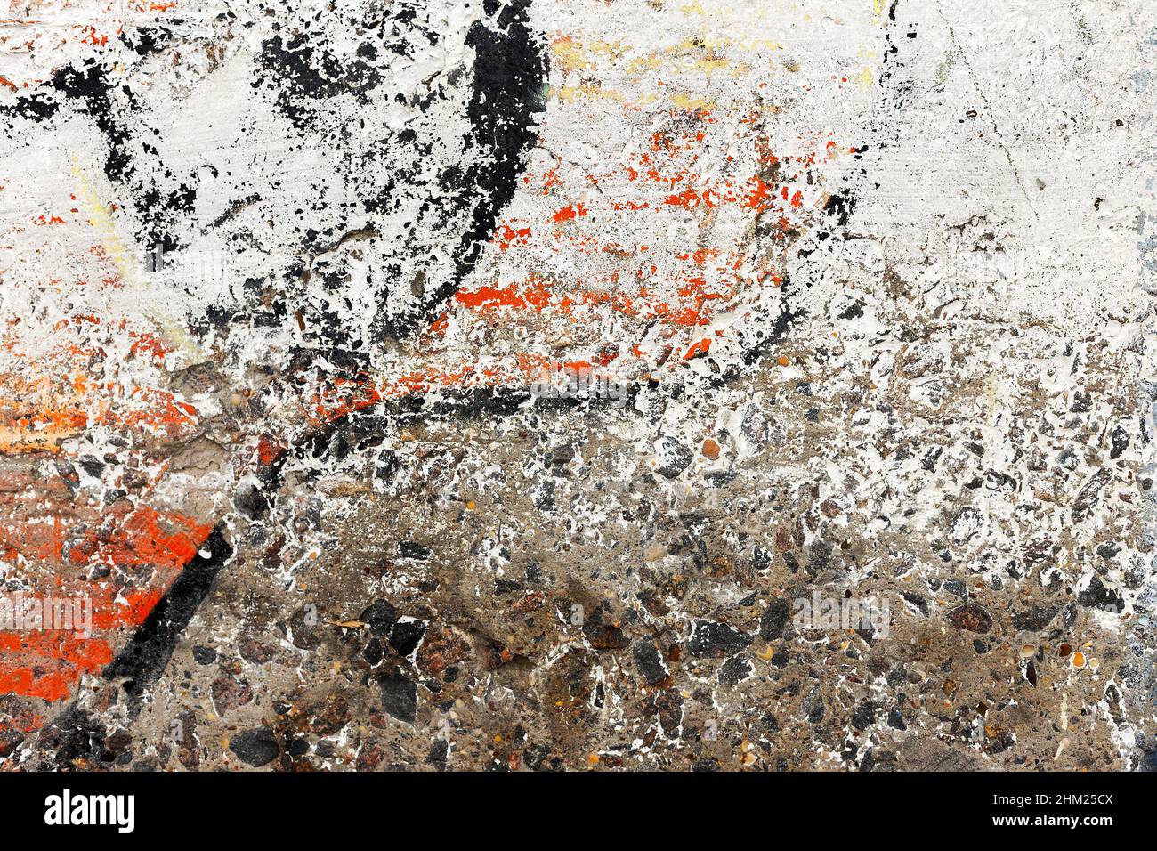 Background concrete wall, traces of weathering, worn wall damaged paint ...