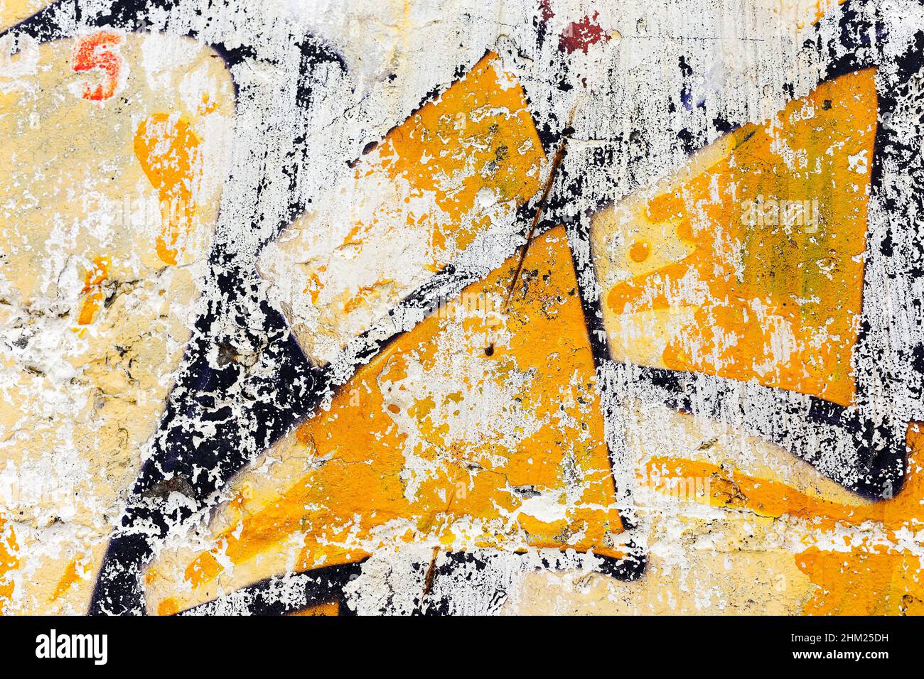 Background concrete wall, traces of weathering, worn wall damaged paint ...