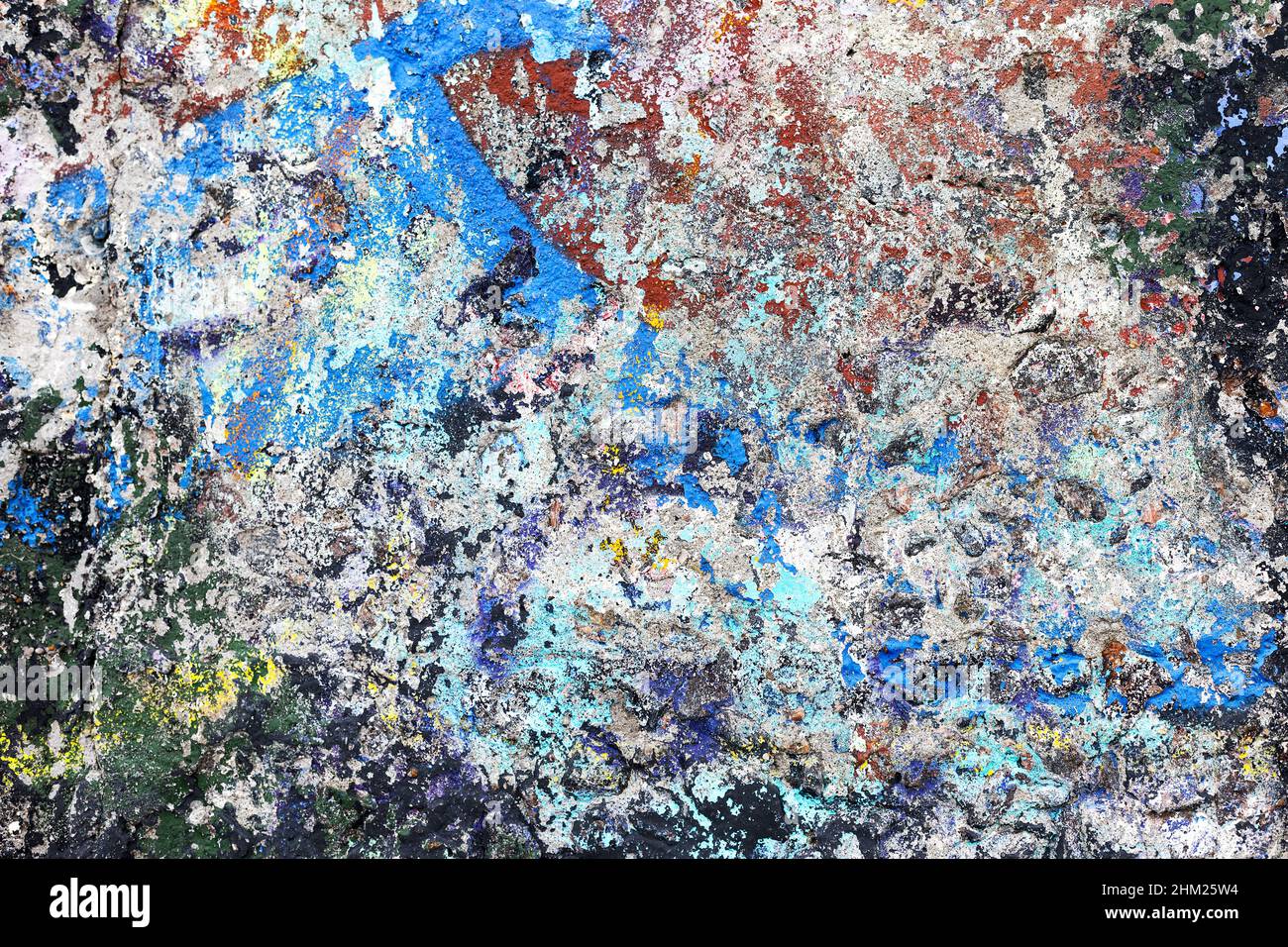 Background concrete wall, traces of weathering, worn wall damaged paint ...