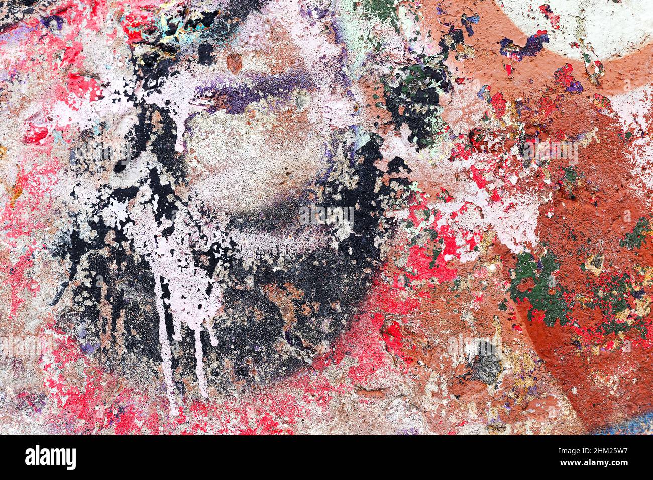 Background concrete wall, traces of weathering, worn wall damaged paint ...