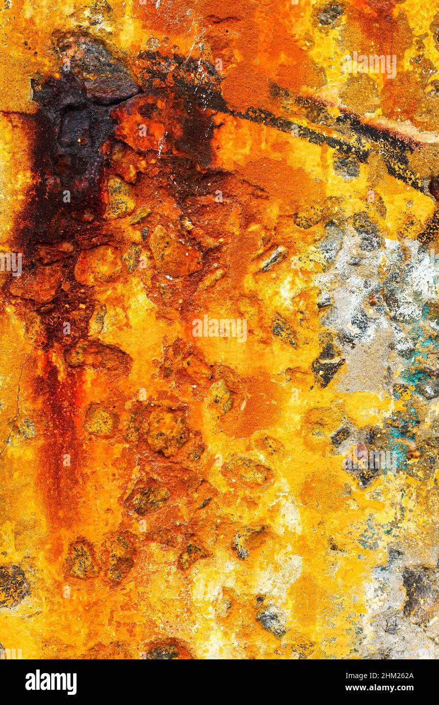 Background concrete wall, traces of weathering, worn wall damaged paint ...