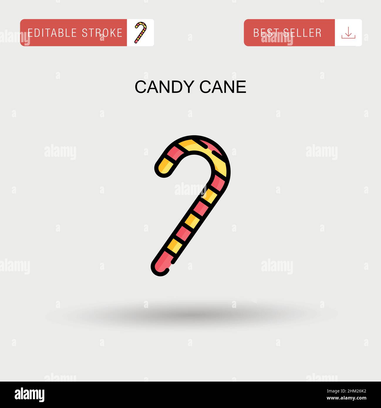 Candy cane Simple vector icon Stock Vector Image & Art - Alamy