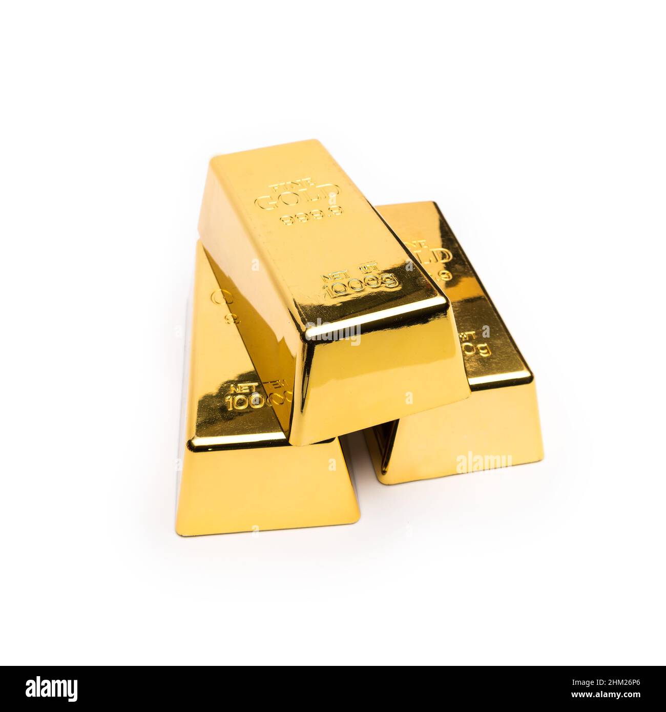 Shiny gold bars isolated on a white Stock Photo - Alamy