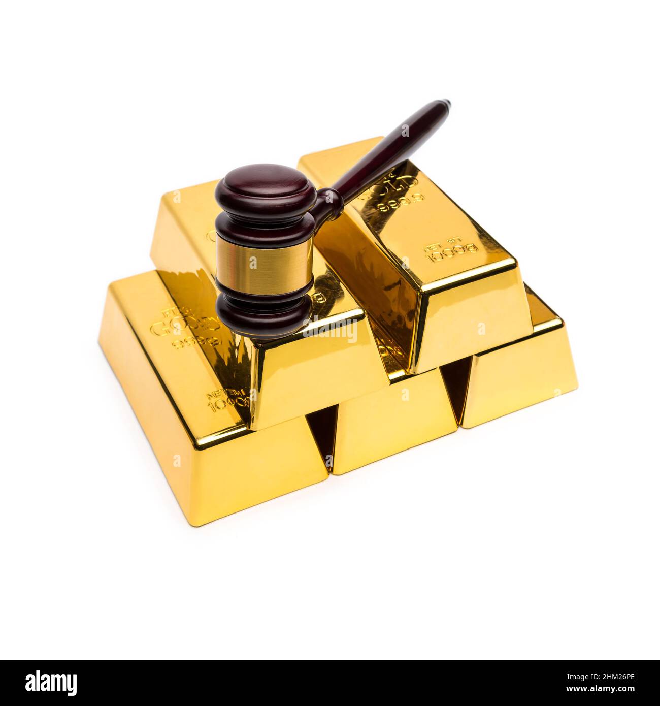 gold bars with auction gavel Stock Photo - Alamy