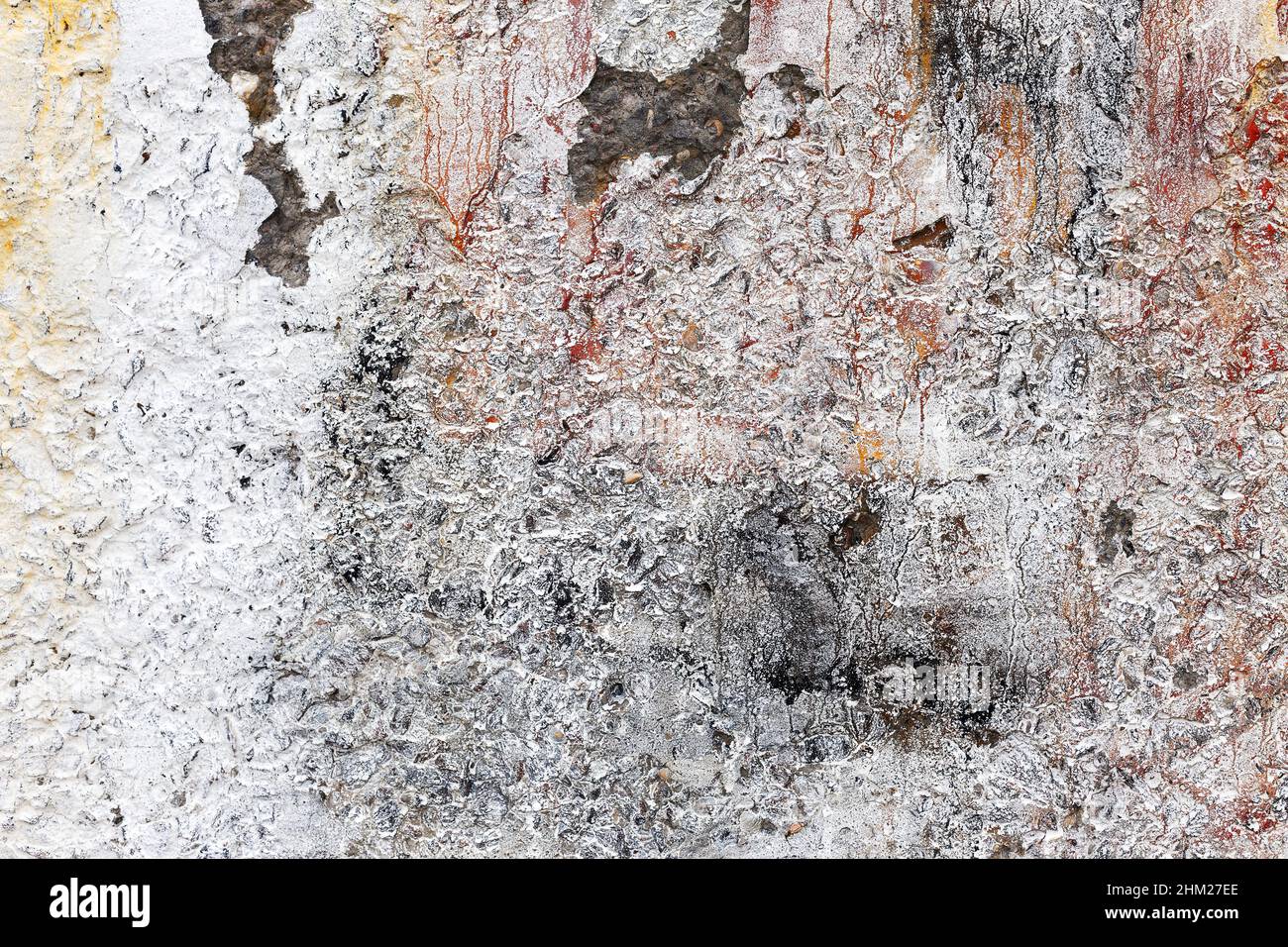 Background concrete wall, traces of weathering, worn wall damaged paint ...