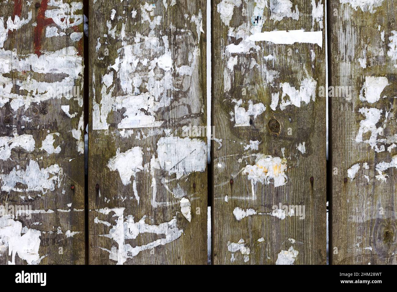 Urban Billboard With Torn Peeled Poster Horizontal Wide Grungy ...