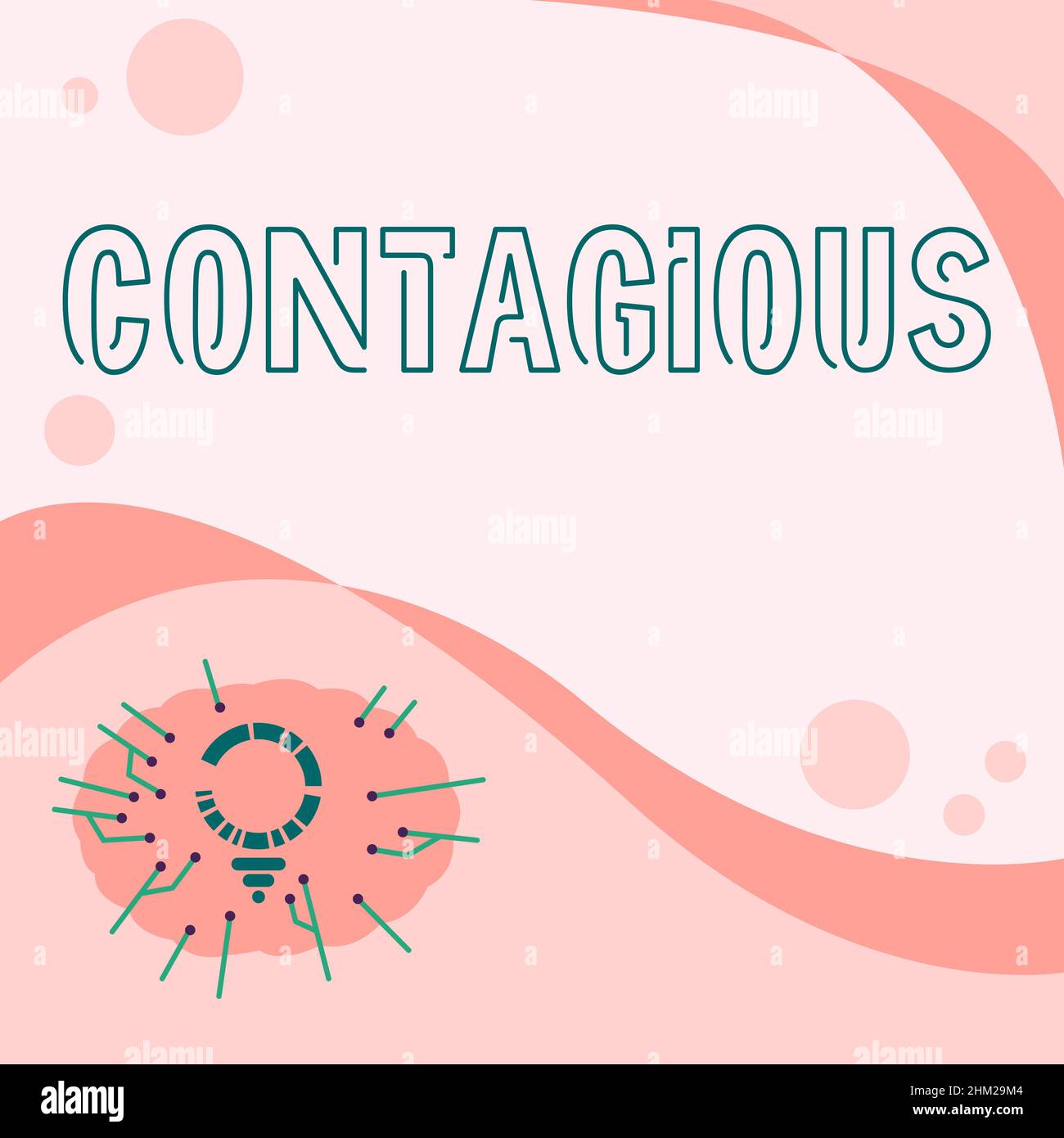 Handwriting text Contagious. Word for transmissible by direct or ...