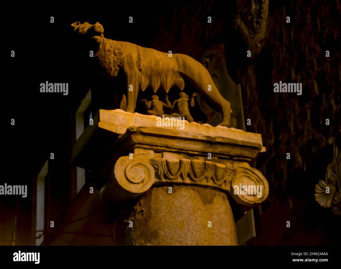 Rome, Italy. 5th Feb, 2022. The bronze she-wolf of the Campidoglio, the ...