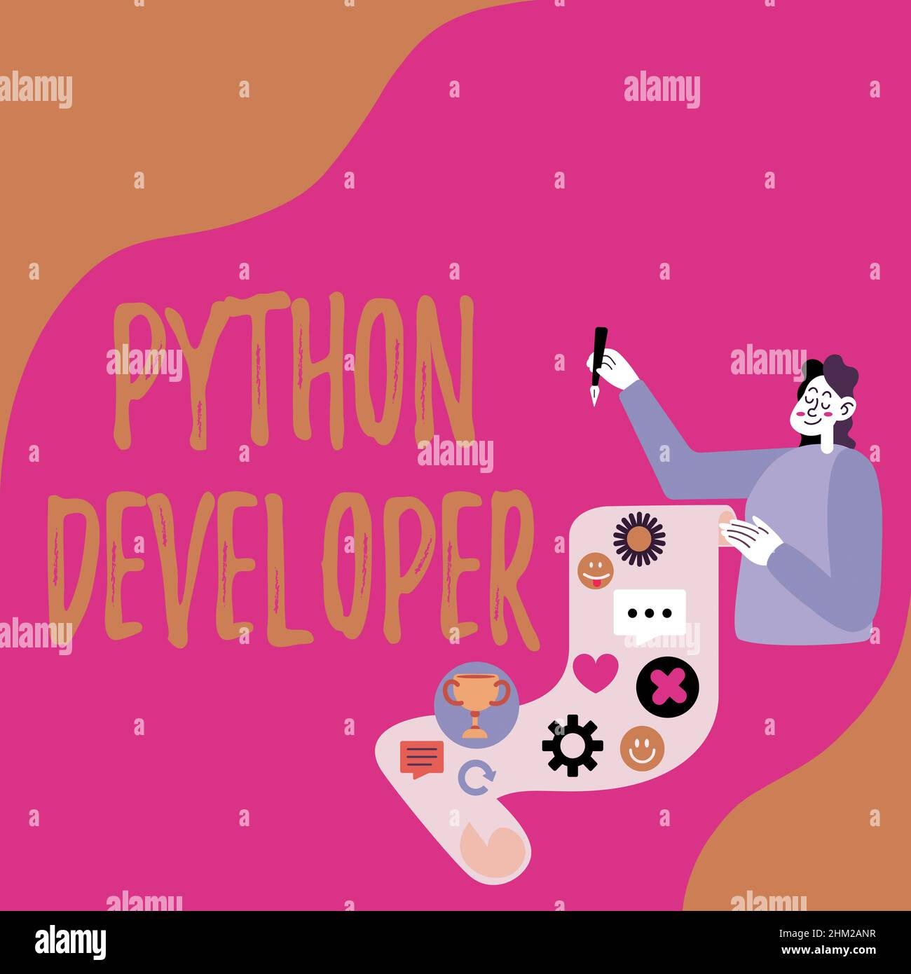 Inspiration showing sign Python Developer. Business concept responsible for writing serverside ...
