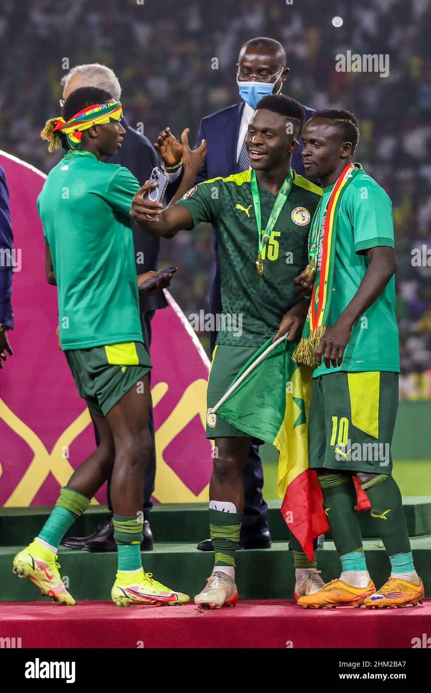 CAMEROON, Yaounde, February 06 2022 - Sadio Mane and Bamba Dieng of ...