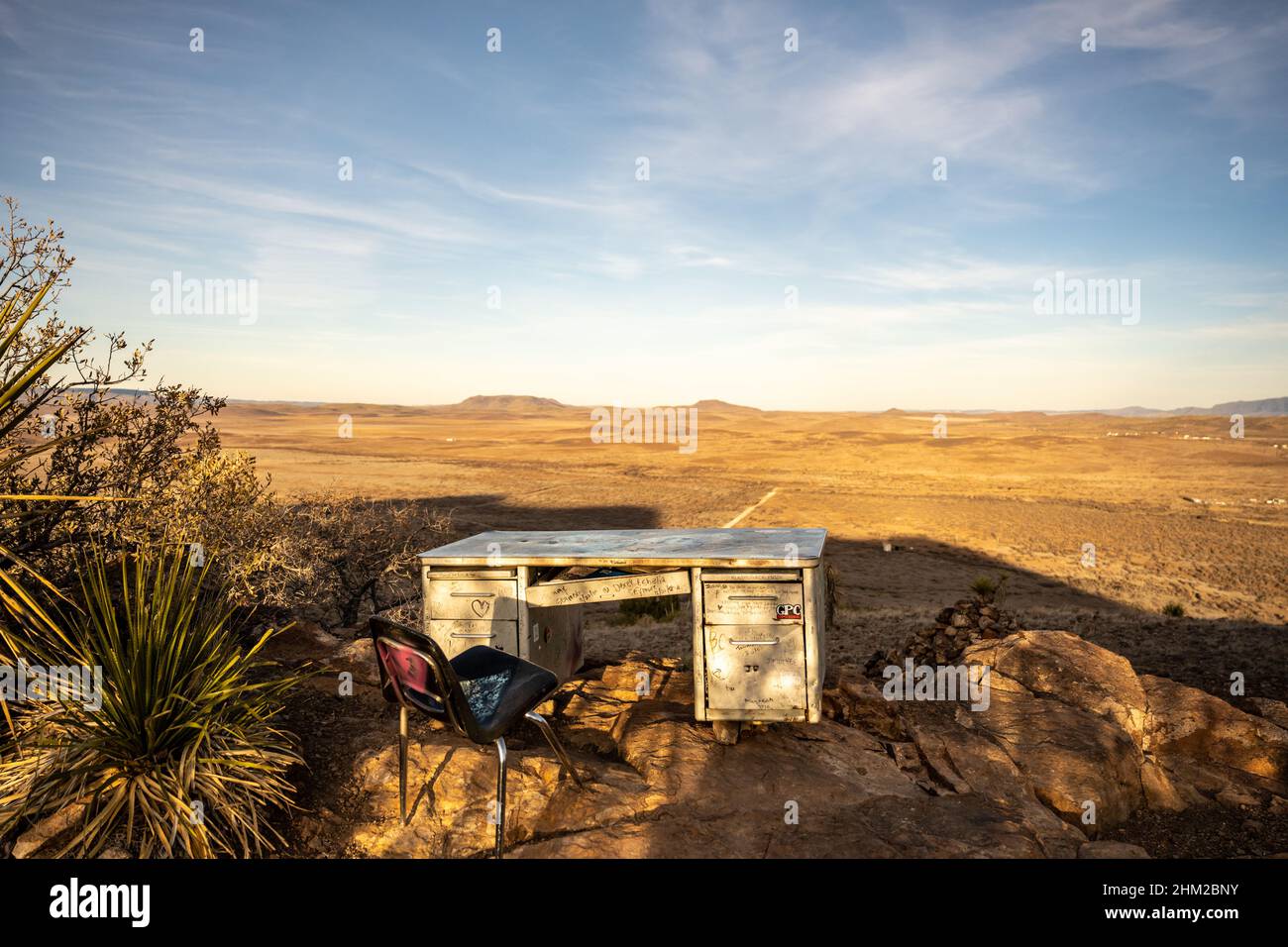 Office With a Desert View in West Texas Stock Photo - Alamy
