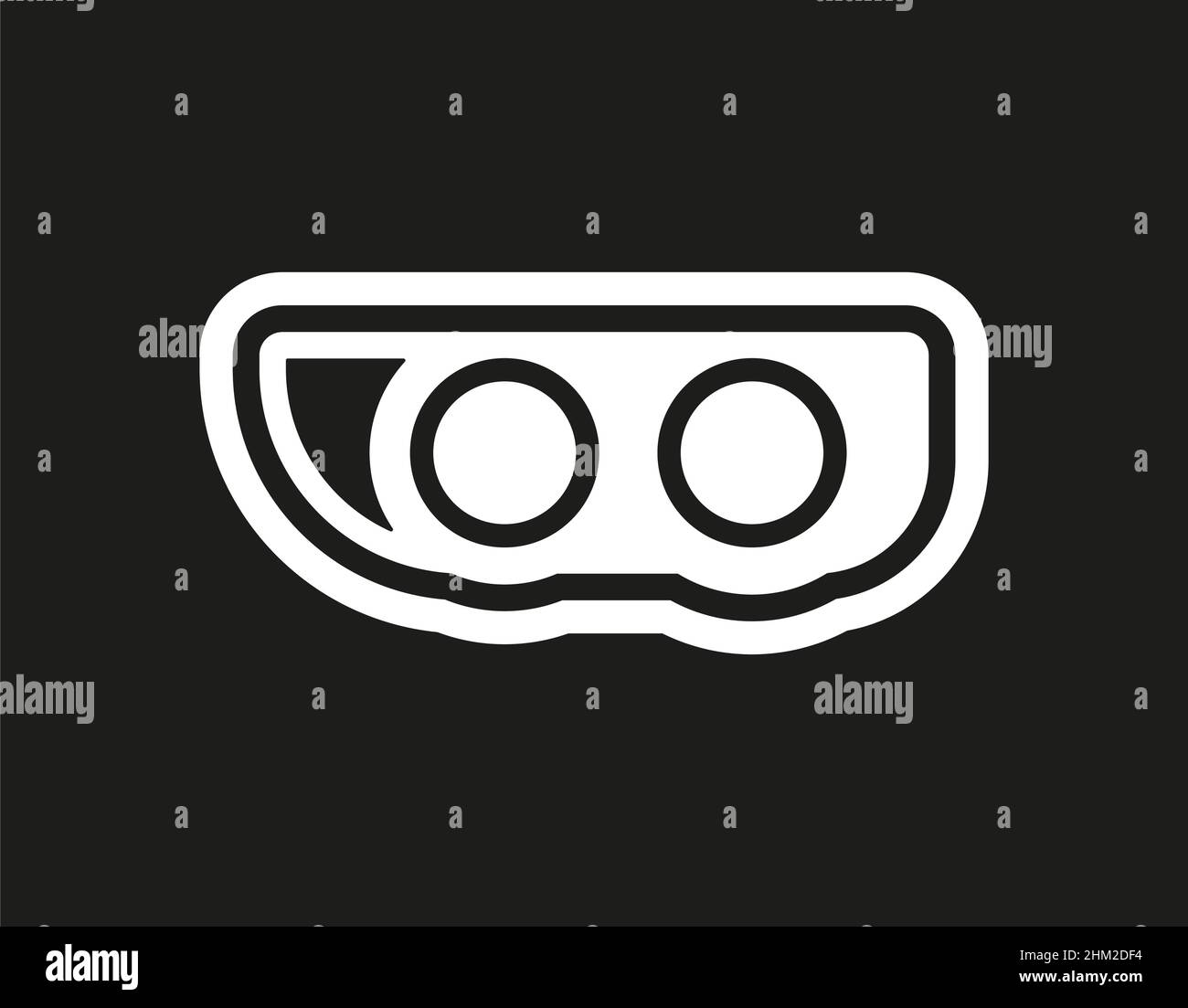 Car headlight vector icon on black background Stock Vector Image & Art ...