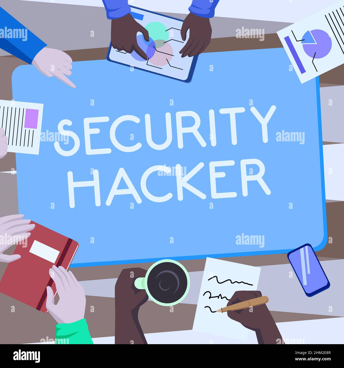 Hand writing sign Security Hacker. Internet Concept someone who ...