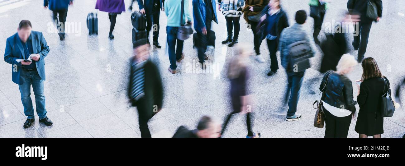 Anonymous blurred people commuting traveling walking standing Stock ...