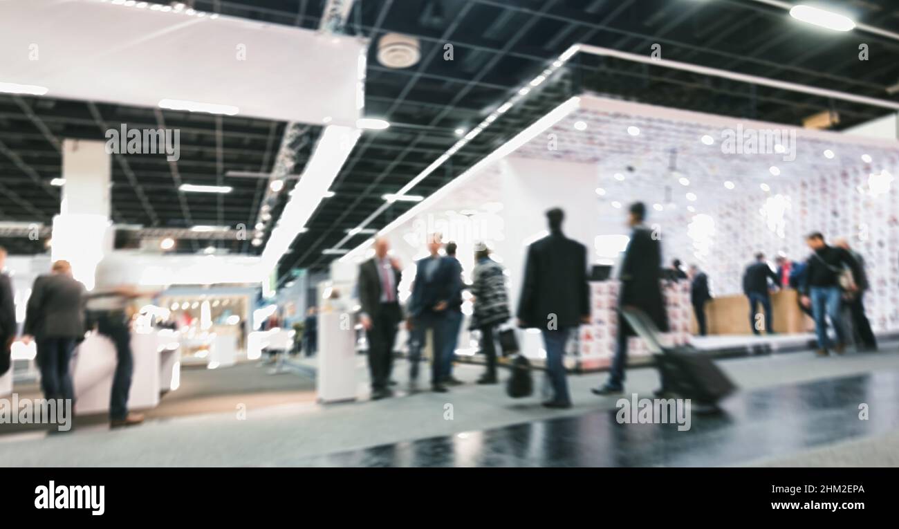 Trade fair Commuters background. Intentionally blurred post production ...