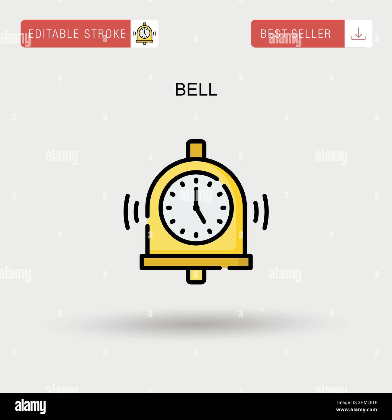 Alarm bell icon symbol 3d Stock Vector Images - Alamy