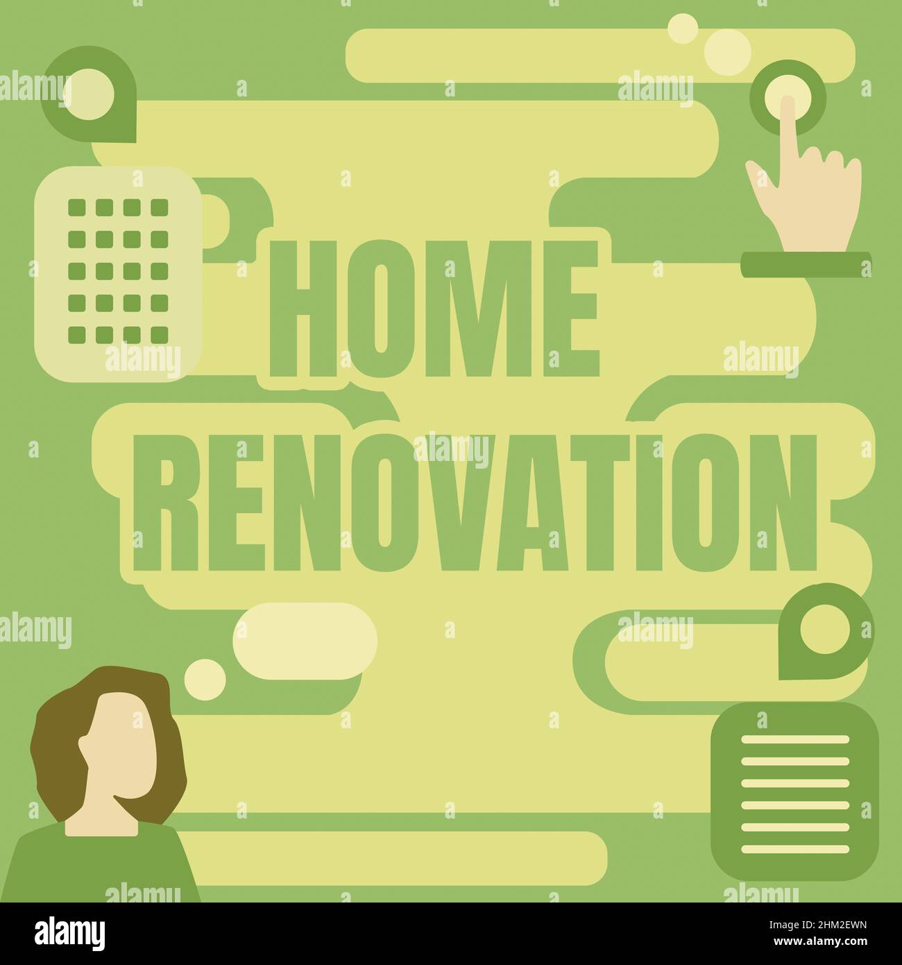 Sign displaying Home Renovation. Word Written on process of renovating ...