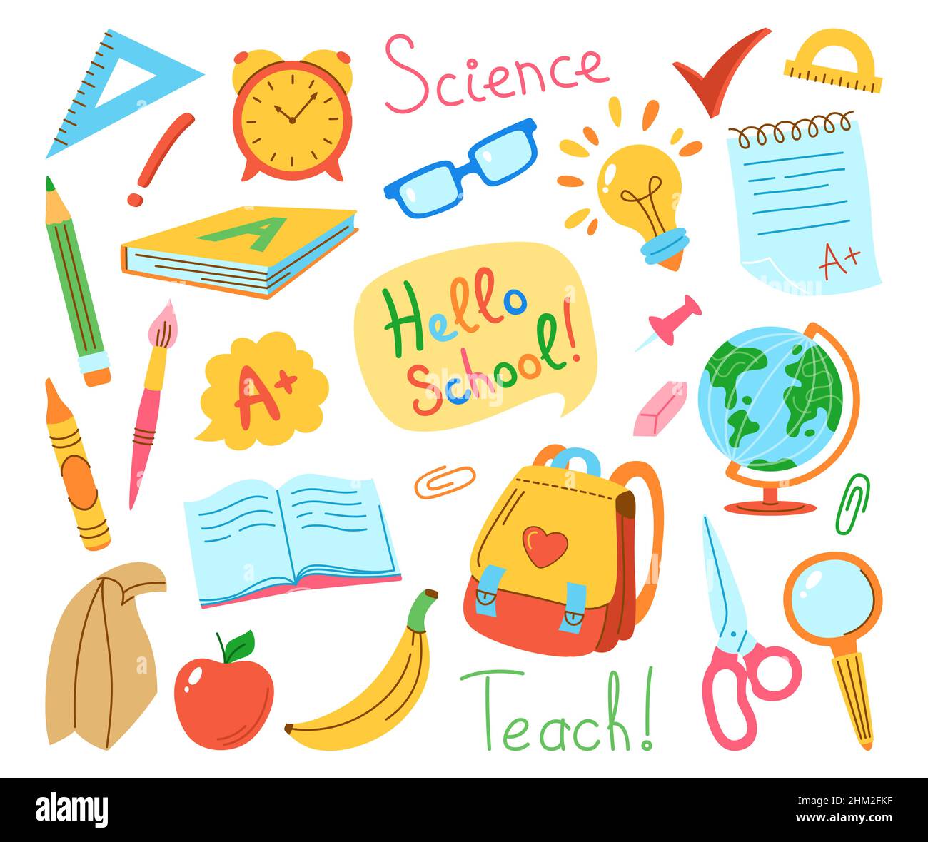 Apple alarm clock globe Stock Vector Images - Alamy