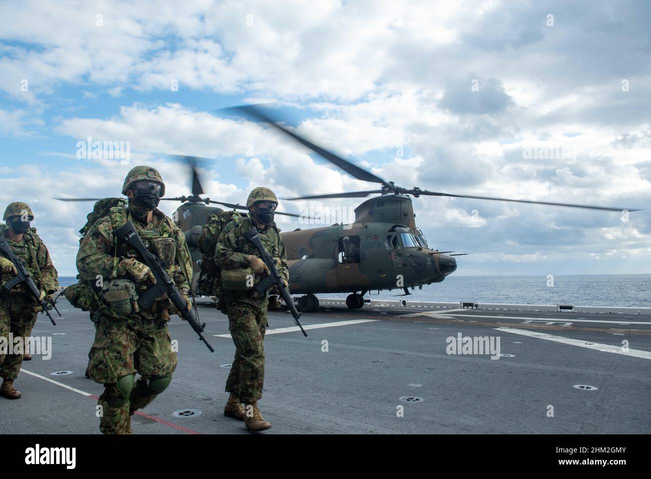 PHILIPPINE SEA (Feb. 6, 2022) Members of Japan’s Amphibious Rapid Deployment Brigade (ARDB ...