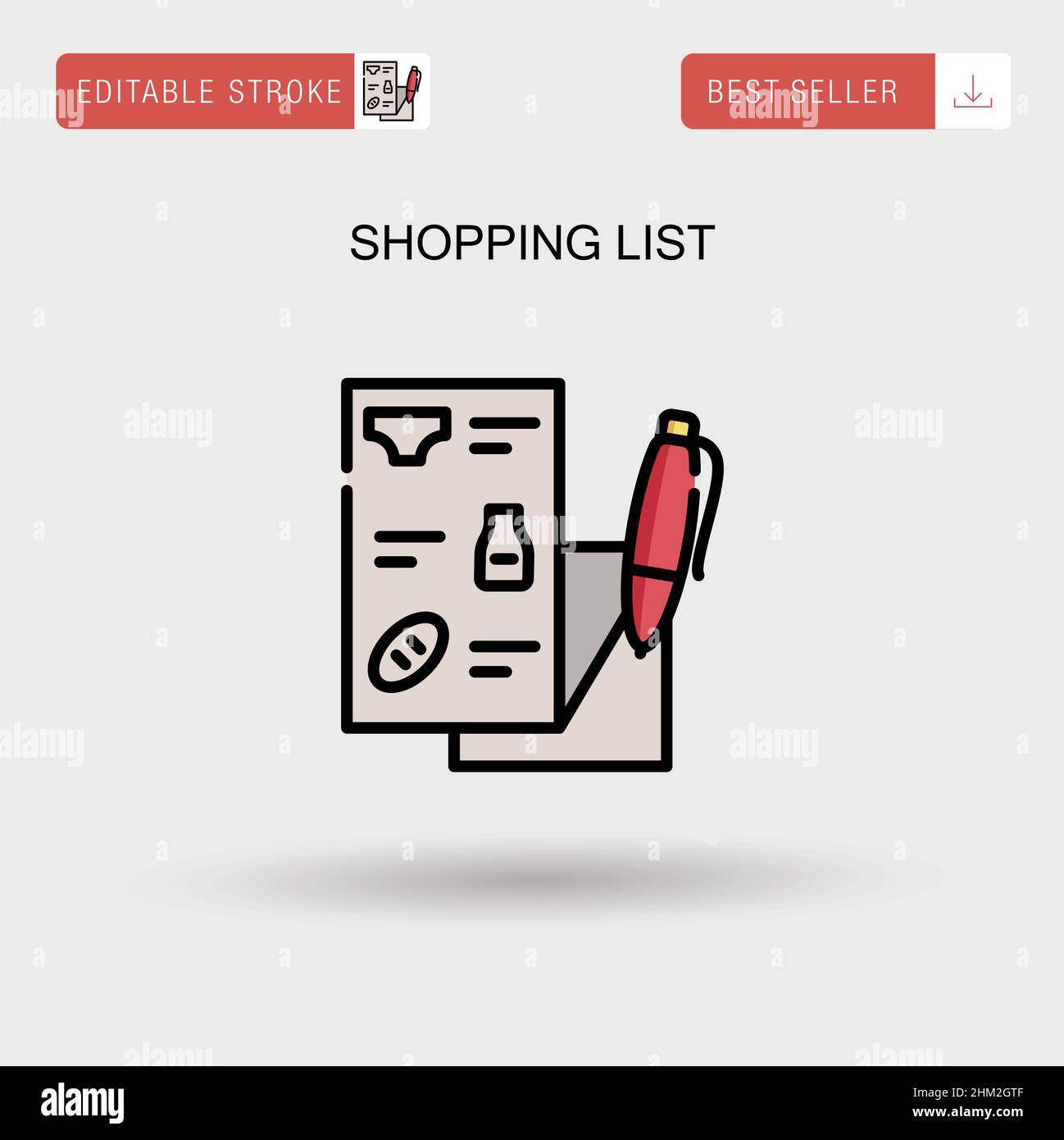 Woman writing shopping list Stock Vector Images - Alamy