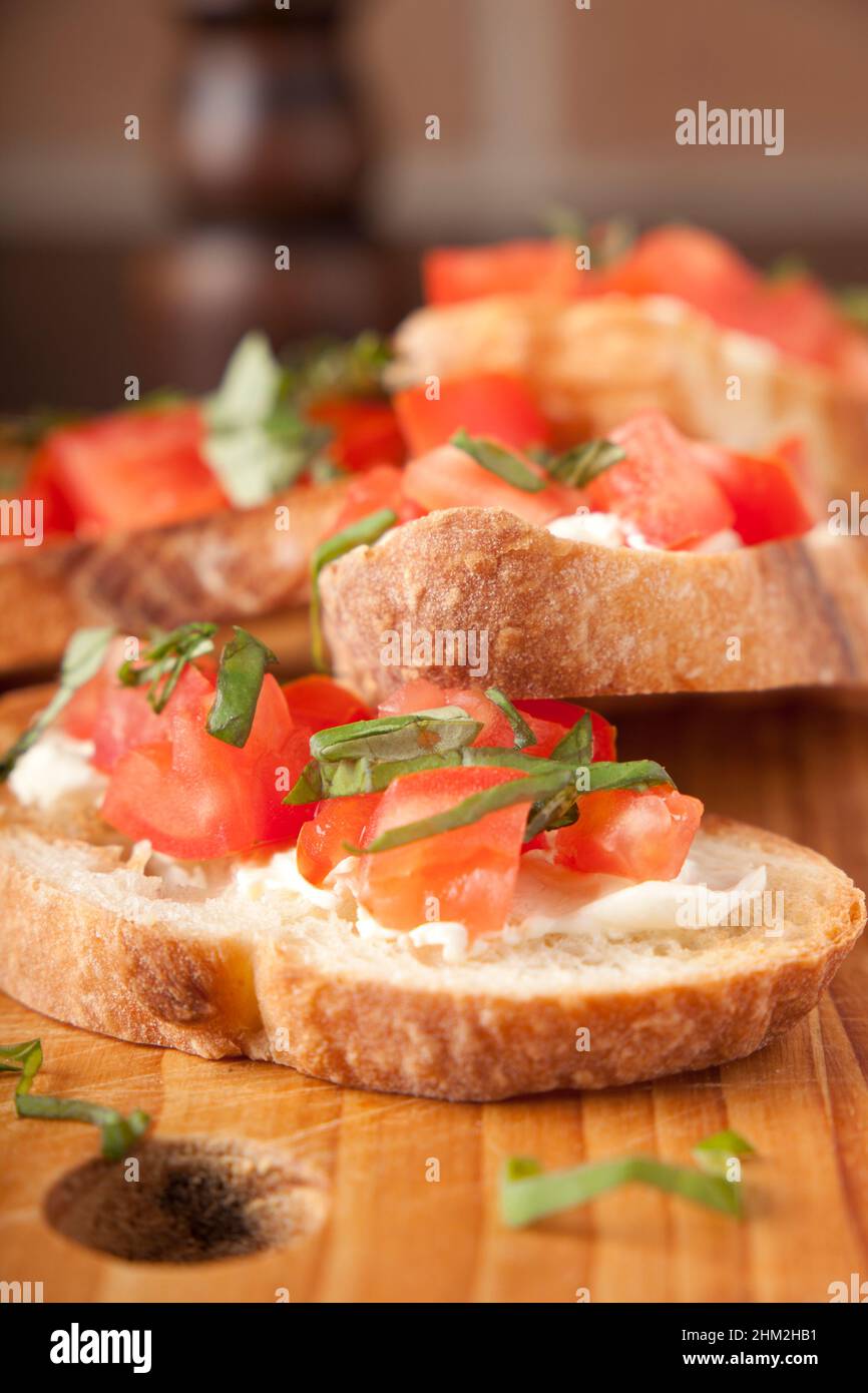Tomato and cottage cheese Bruschetti 2022 Stock Photo - Alamy