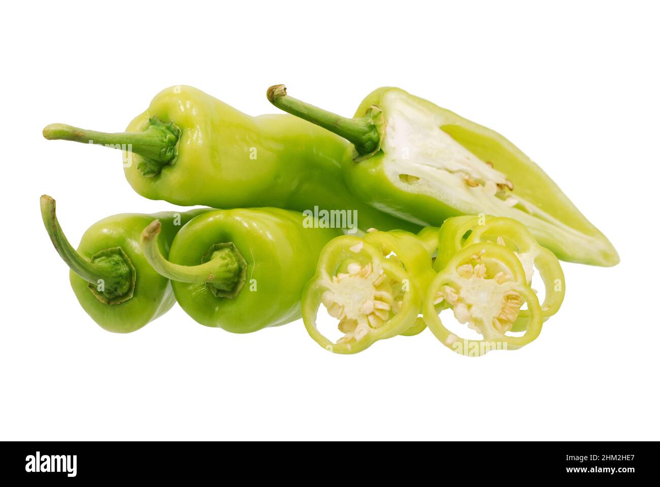 Green chili isolated on white background Stock Photo - Alamy
