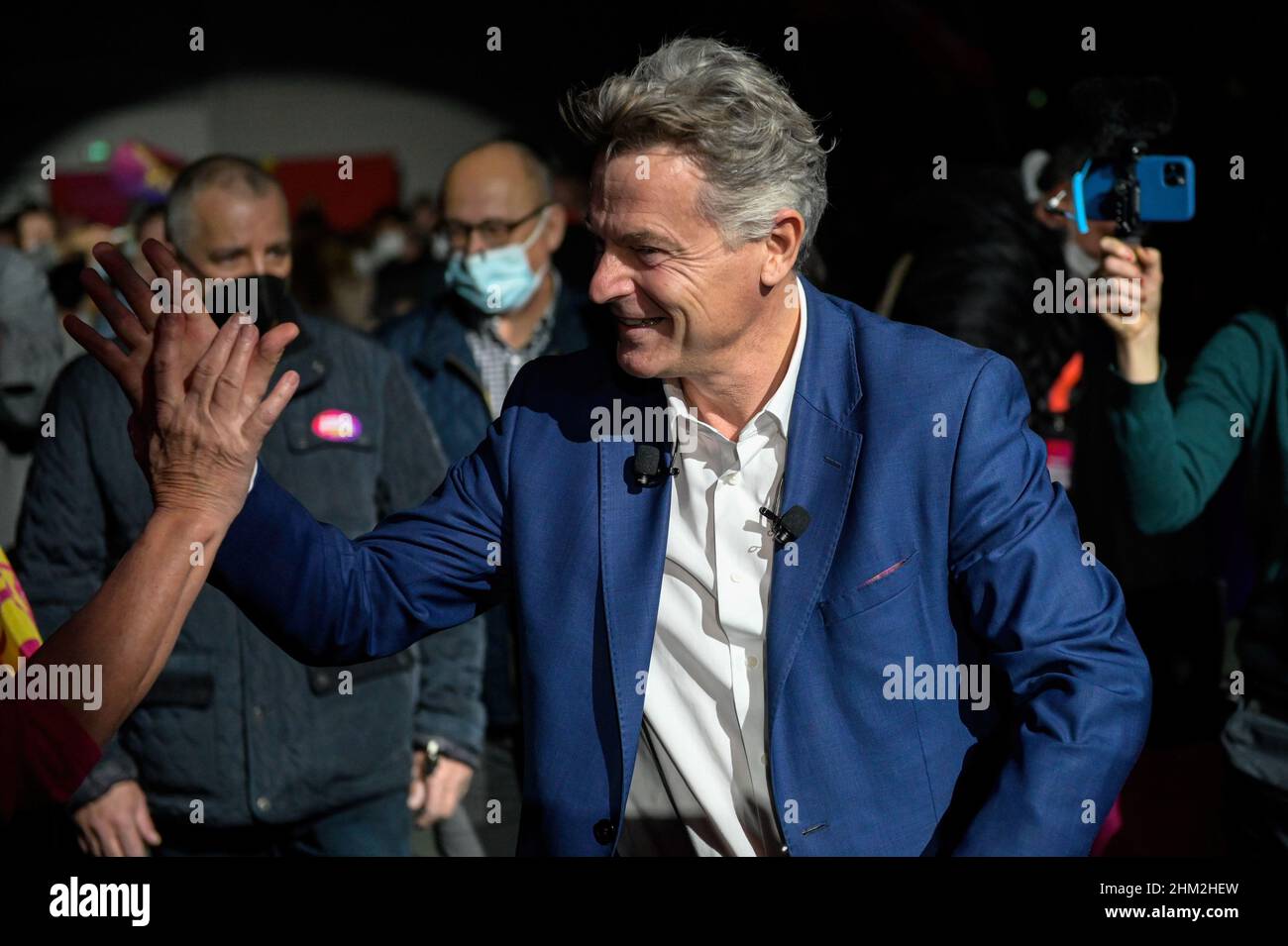 Marseille, France. 06th Feb, 2022. Fabien Roussel is seen during his ...