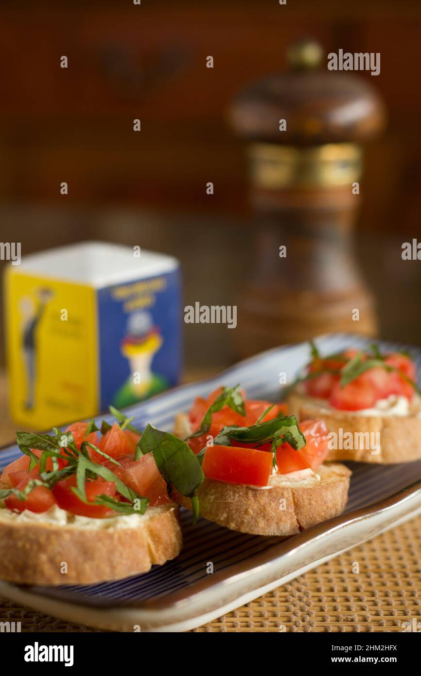 Tomato and cottage cheese Bruschetti 2022 Stock Photo - Alamy