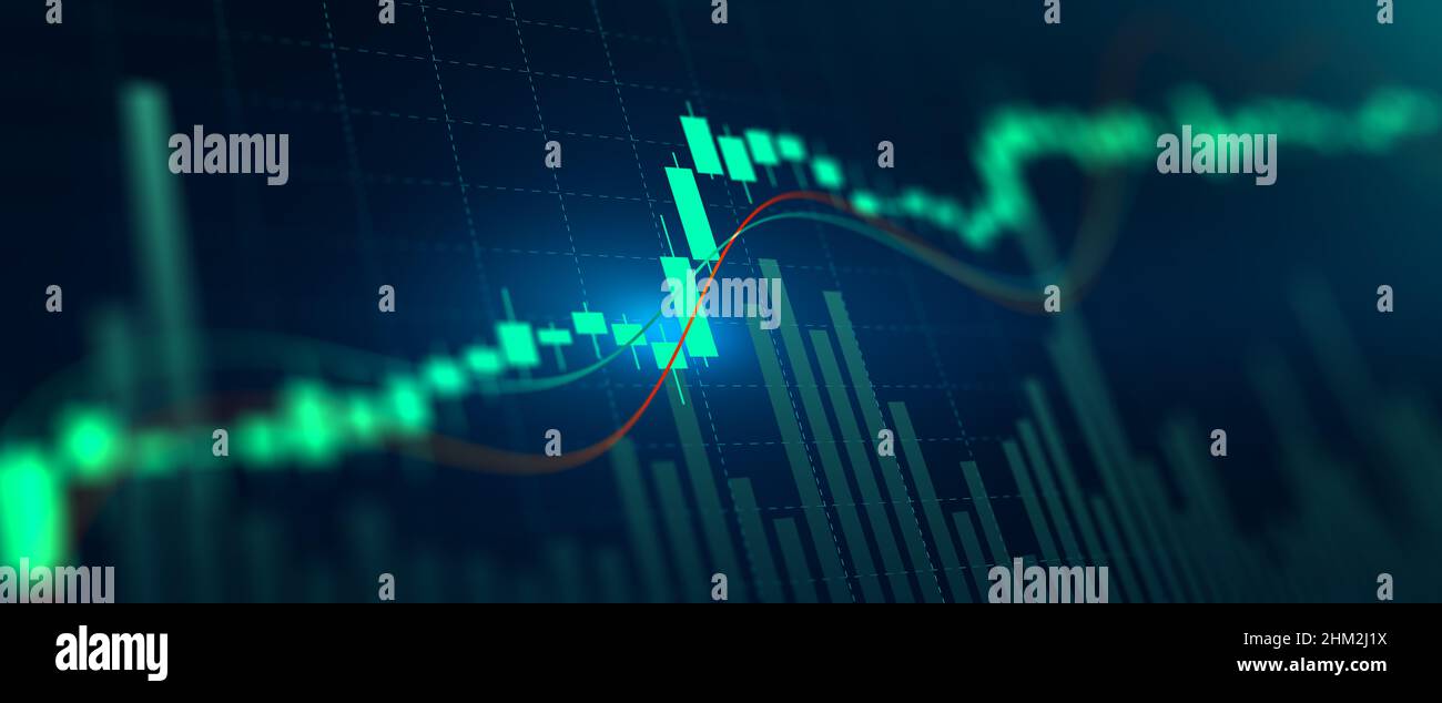 Stock graph and chart with business candlestick. Financial static ...