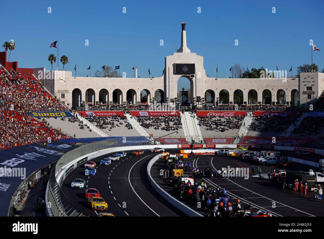 February 06, 2022 A general view Los Angeles Coliseum during the Busch ...