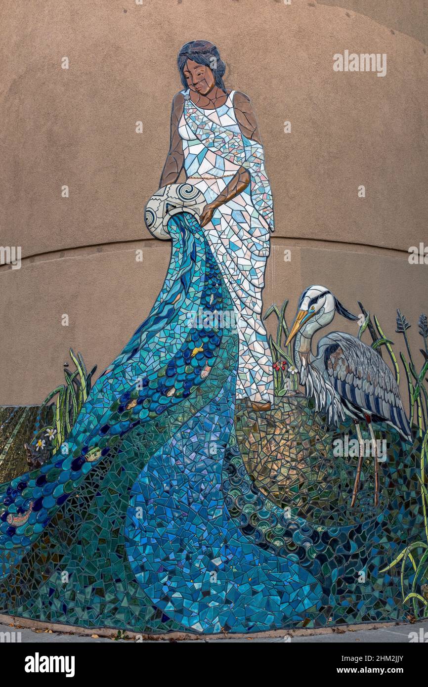 mosaic tile work (detail) on the Albuquerque Convention Center by ...