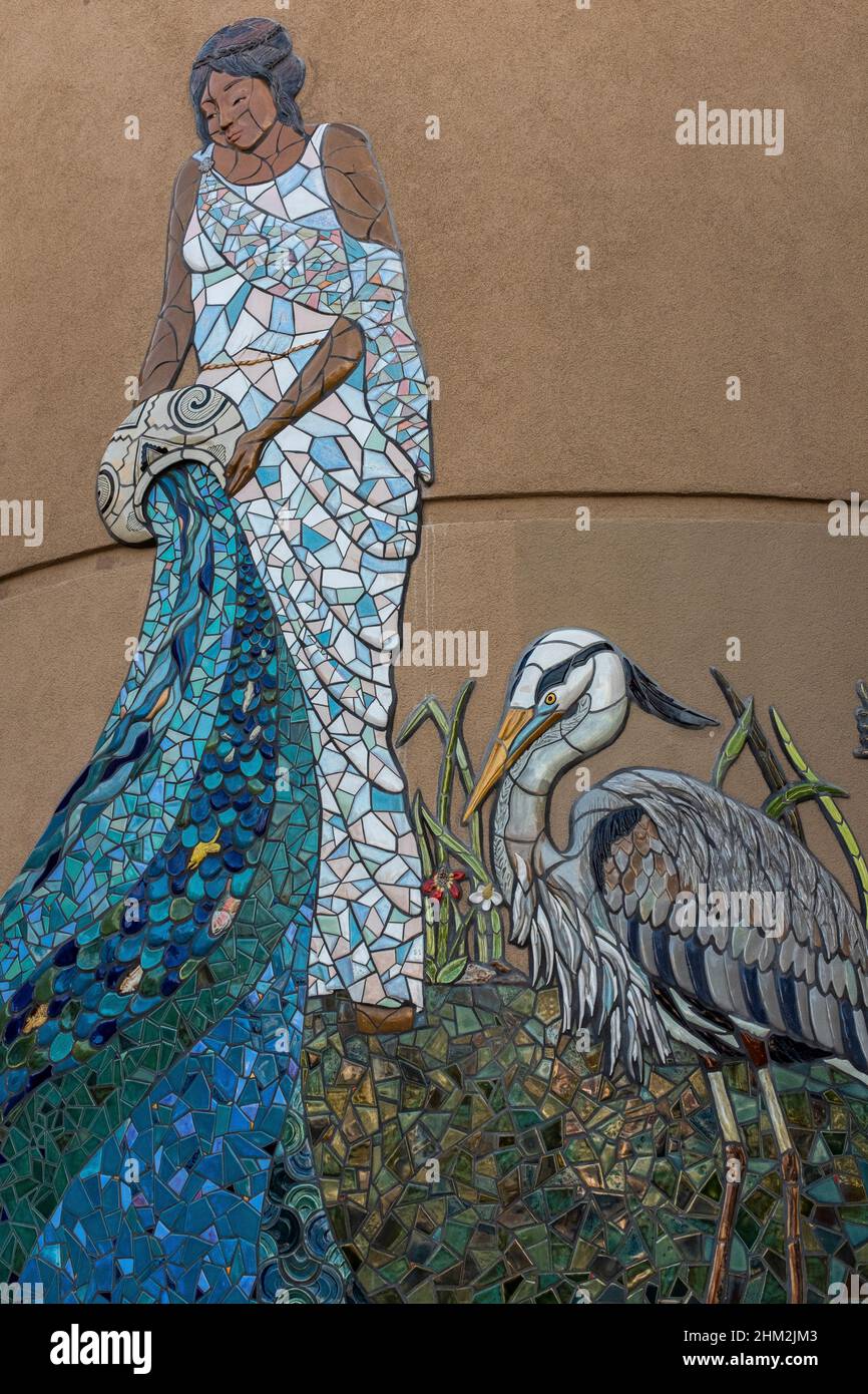 mosaic tile work (detail) on the Albuquerque Convention Center by ...