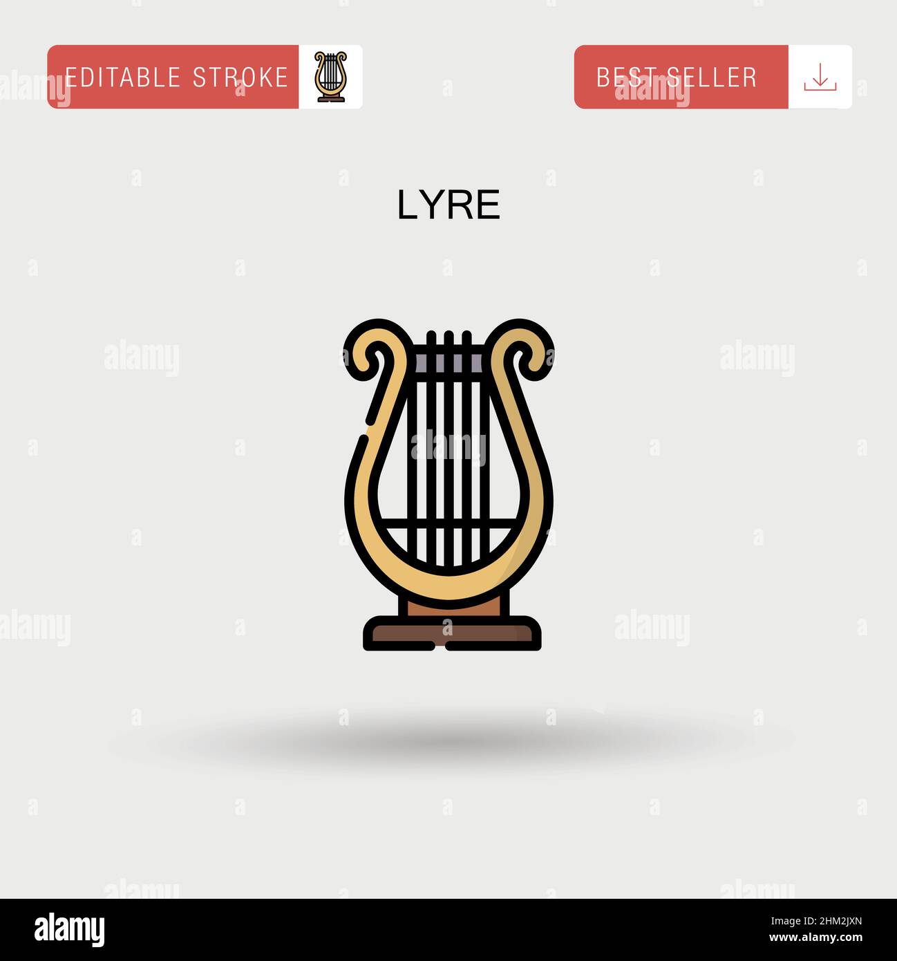 Lyre Simple vector icon Stock Vector Image & Art - Alamy