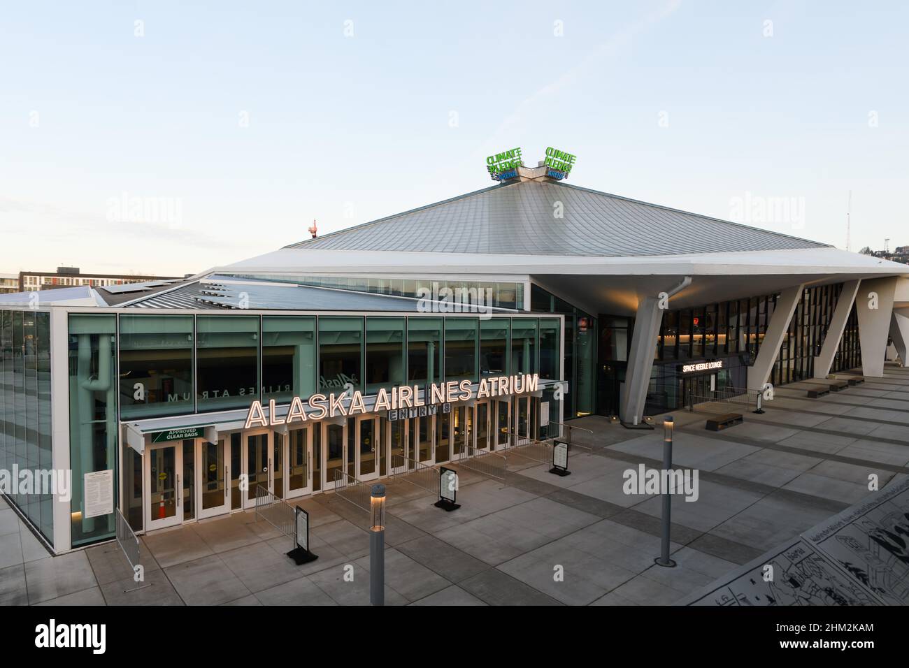 Seattle - February 06, 2022; Alaska Airlines Atrium entrance ath the ...