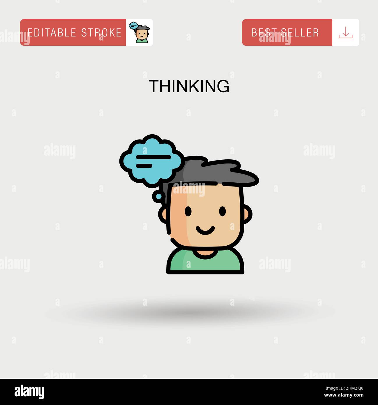 Thinking Simple vector icon Stock Vector Image & Art - Alamy