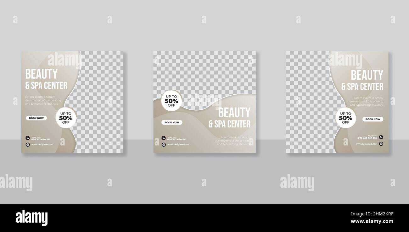 Editable spa and beauty square banner template design Stock Vector ...