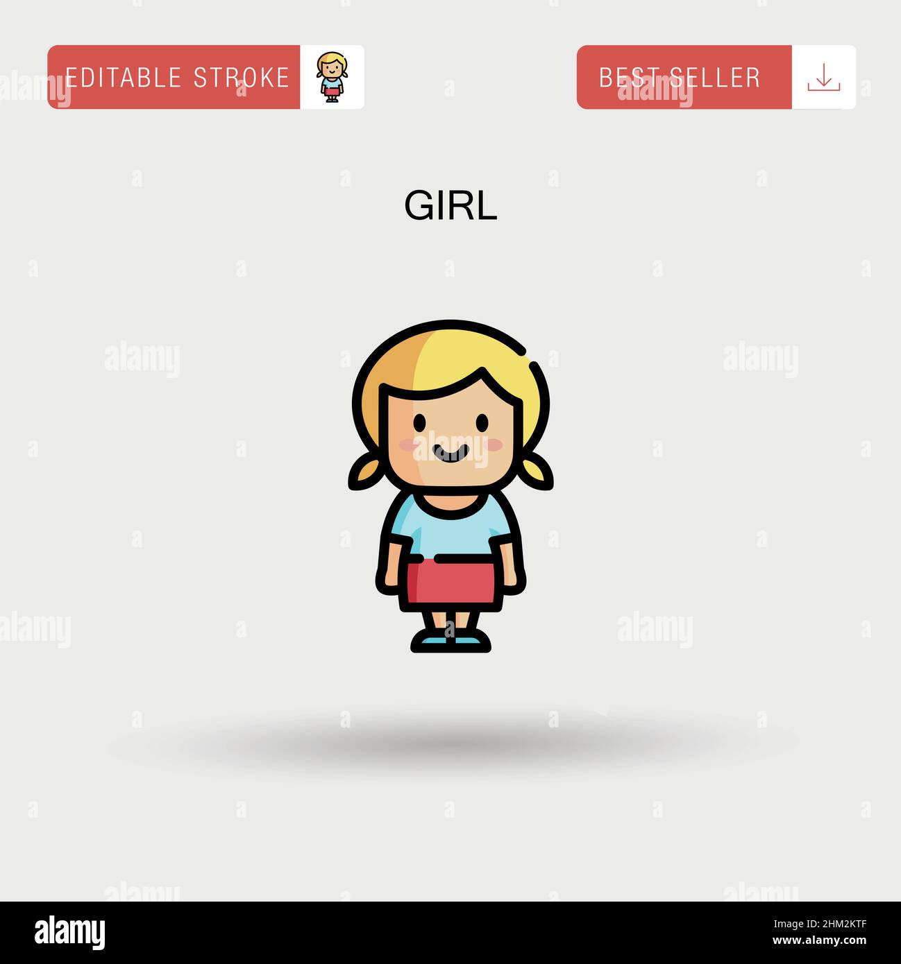 Girl Simple vector icon Stock Vector Image & Art - Alamy