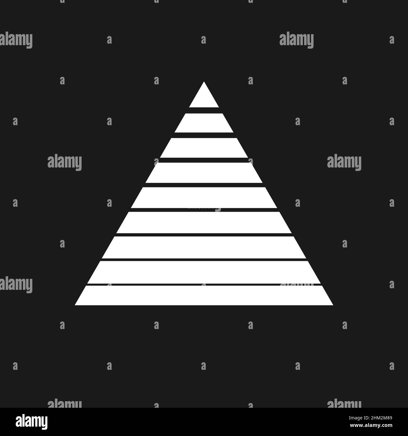 Retrowave, synthwave striped triangle 1980s style. Black and white ...