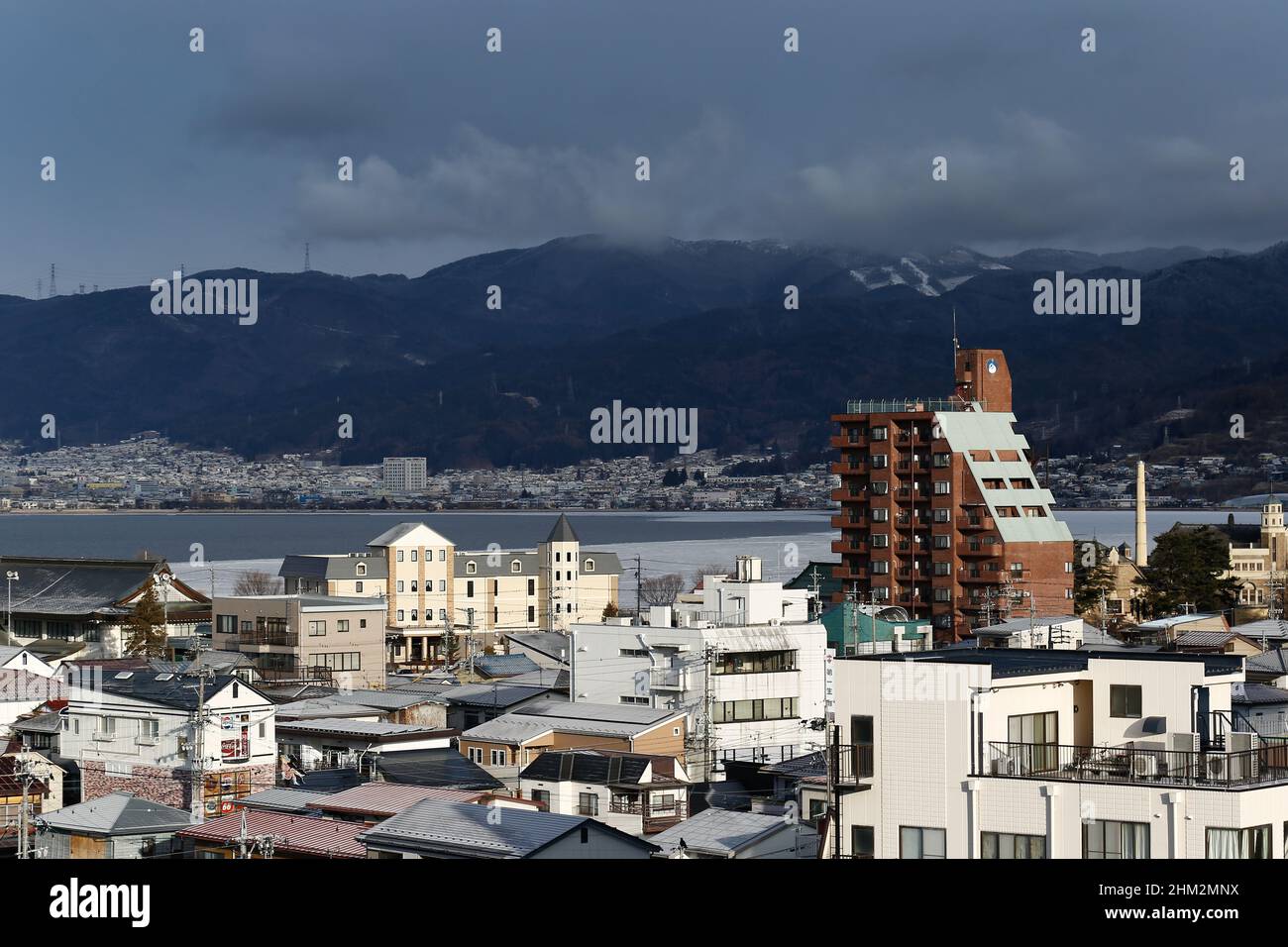 suwa, nagano, japan, 2022/06/02 , View of Suwa city in Nagano ...