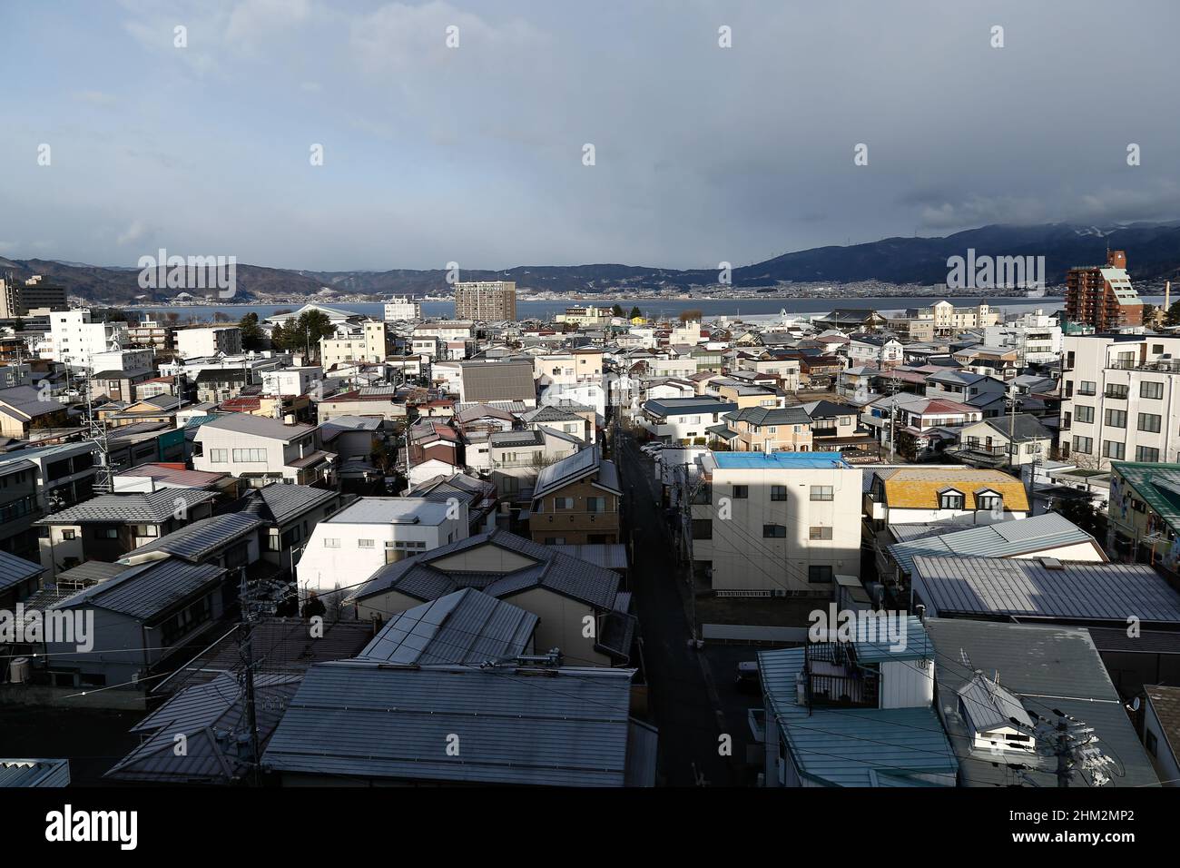 suwa, nagano, japan, 2022/06/02 , View of Suwa city in Nagano ...