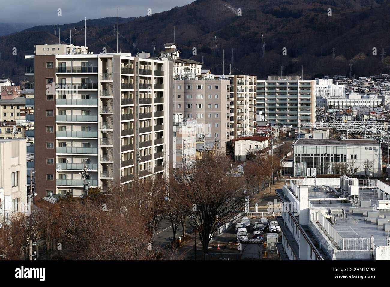 suwa, nagano, japan, 2022/06/02 , View of Suwa city in Nagano ...