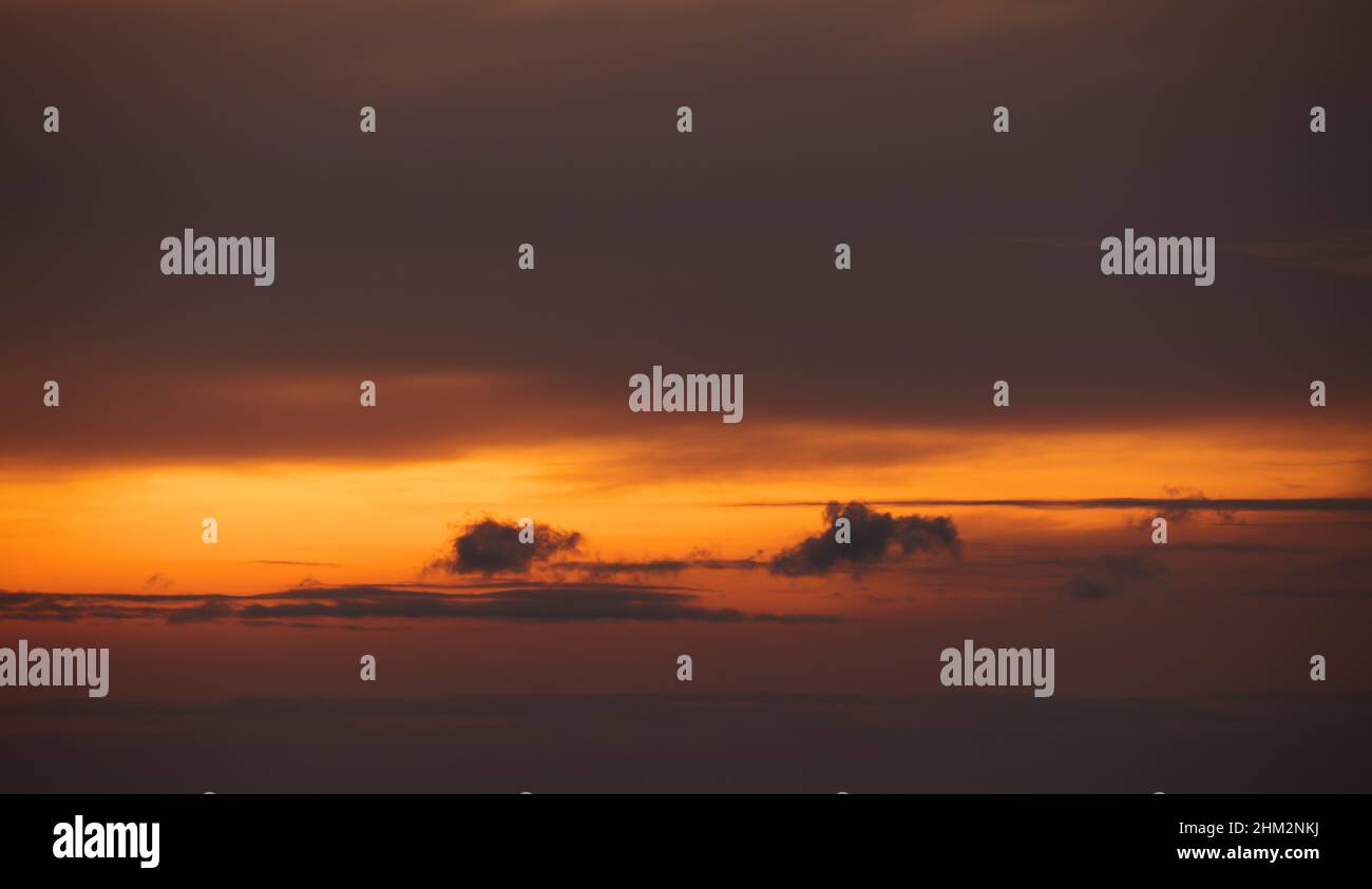 Beautiful and Dramatic Colorful After Sunset Sky with Clouds in Shades ...