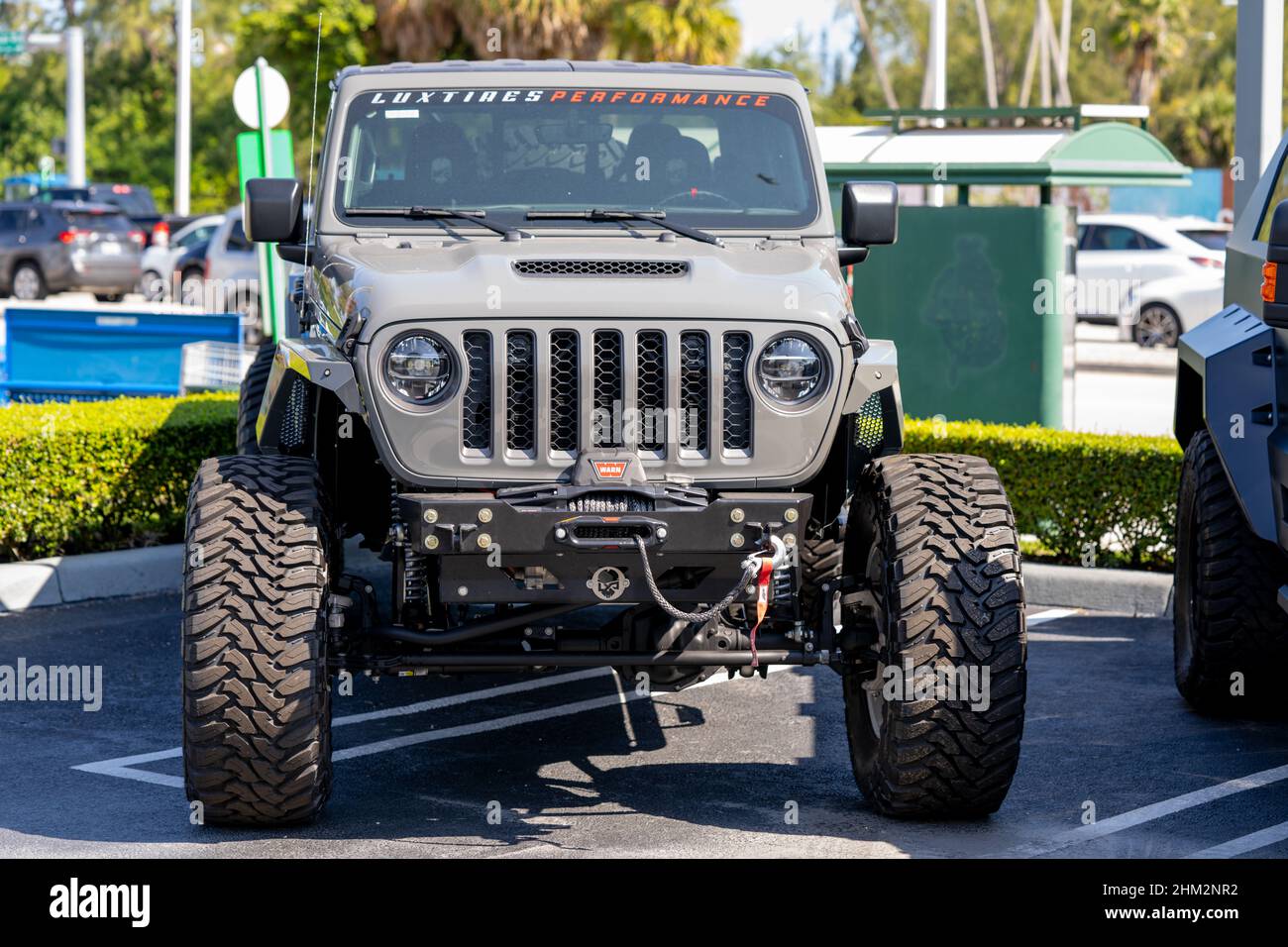 Miami, FL, USA - February 5, 2022: Photo of a custom built Jeep ...